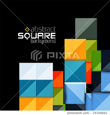 Glossy color squares on black. Geometric abstract - Stock Illustration ...