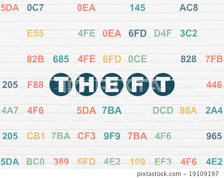 Protection concept: Theft on wall background - Stock Illustration ...