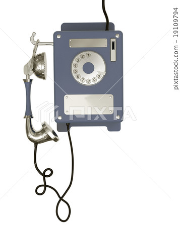 Blue old style phone isolated on white background - Stock Illustration ...