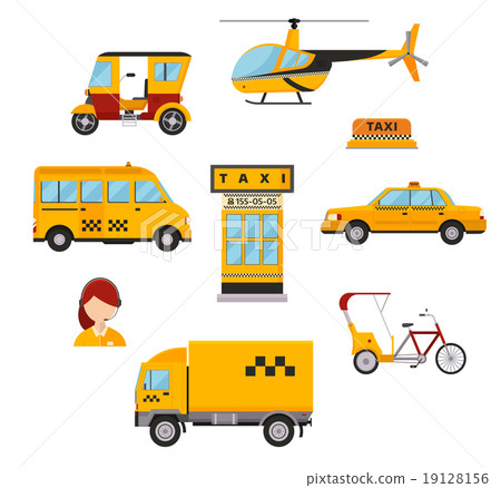 Different types of taxi transport. Cars - Stock Illustration [19128156 ...