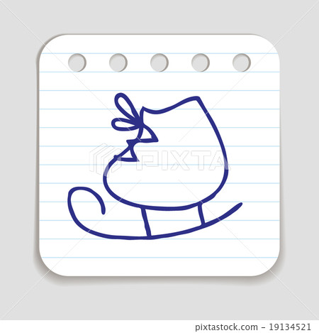 Doodle Ice Skates Icon - Stock Illustration [19134521] - PIXTA