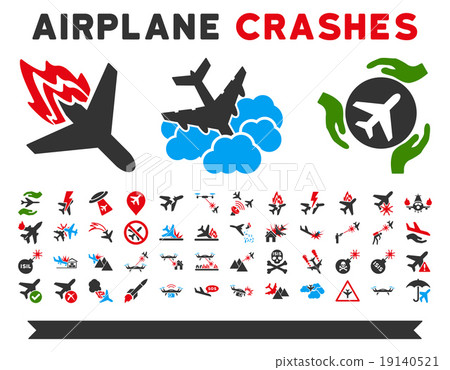 Airplane Crashes Vector Icons - Stock Illustration [19140521] - PIXTA