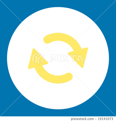 Refresh flat yellow and white colors round button - Stock Illustration ...