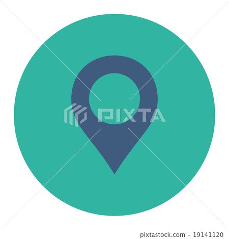 Map Marker flat cobalt and cyan colors round...-插圖素材 [19141120] - PIXTA圖庫