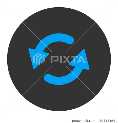 Refresh Ccw flat blue and gray colors round button - Stock Illustration ...