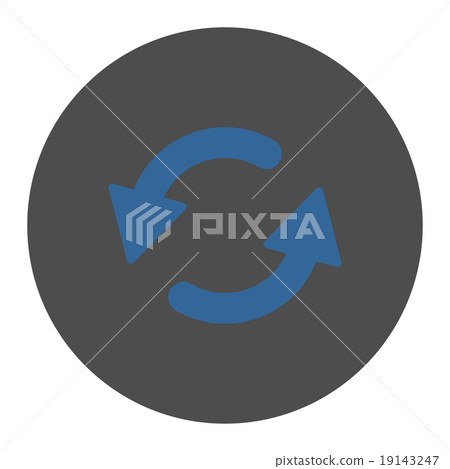 Refresh Ccw flat cobalt and gray colors round... - Stock Illustration ...