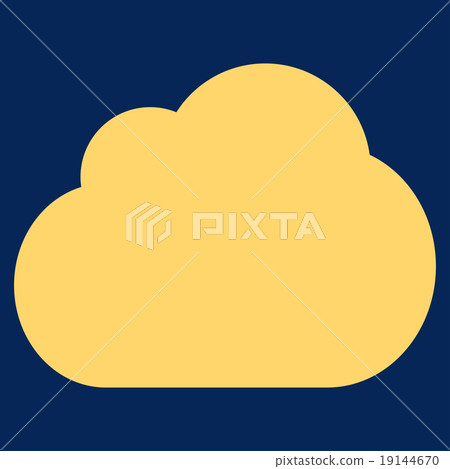 Cloud flat yellow color icon - Stock Illustration [19144670] - PIXTA