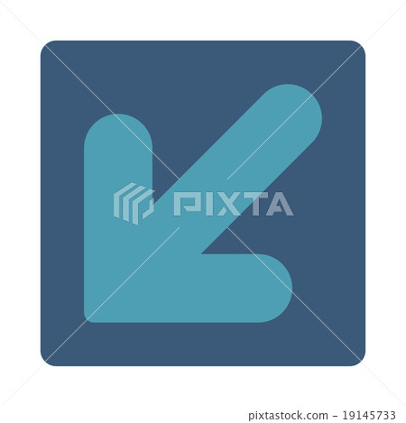 Arrow Down Left flat cyan and blue colors... - Stock Illustration ...