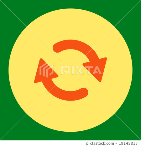 Refresh flat orange and yellow colors round button - Stock Illustration ...