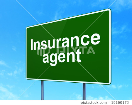 Insurance concept: Insurance Agent on road sign - Stock Illustration ...