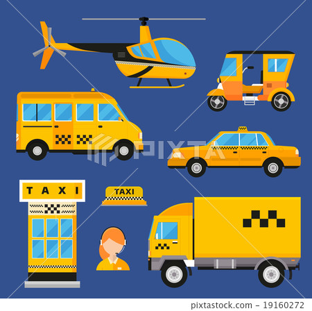 Different types of taxi transport. Cars - Stock Illustration [19160272 ...