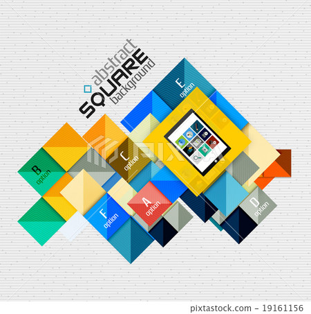 Geometric square shapes and infographic option - Stock Illustration ...