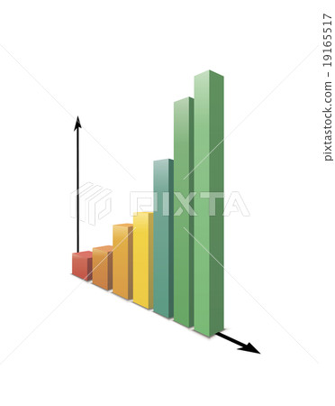 Glossy increasing graph isolated on white - Stock Illustration ...