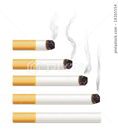 Five different realistic cigarettes with smoke - Stock Illustration ...