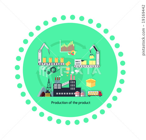 Production of Product Icon Flat Design - Stock Illustration [19169442 ...
