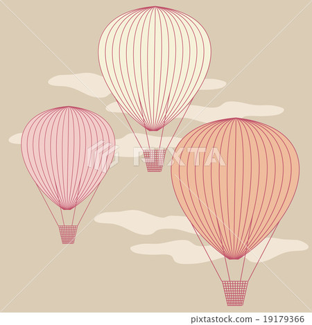 Three balloons flying in the sky -插圖素材 [19179366] - PIXTA圖庫