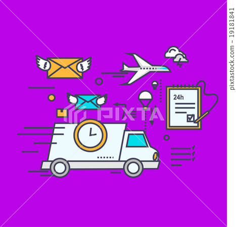Fast Delivery Concept Icon Flat Design - Stock Illustration [19181841 ...