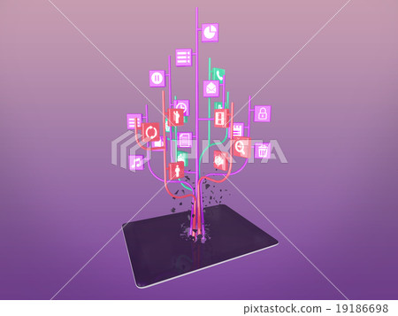 Social media icons set in tree shape - Stock Illustration [19186698 ...
