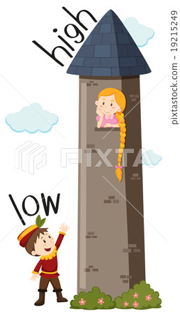 Opposite adjective low and high - Stock Illustration [19215249] - PIXTA