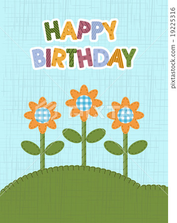 Illustration for happy birthday card. Cute happy b - Stock Illustration ...