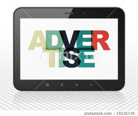 Advertising concept: Tablet Pc Computer with - Stock Illustration ...
