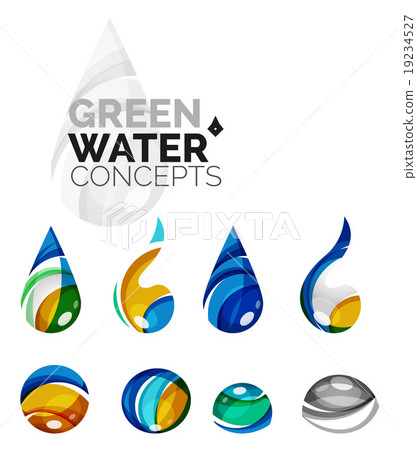 Set of abstract eco water icons, business logotype - Stock Illustration ...