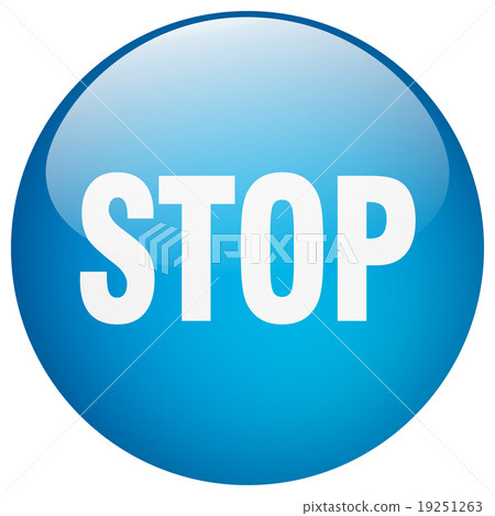 stop blue round gel isolated push button - Stock Illustration [19251263 ...