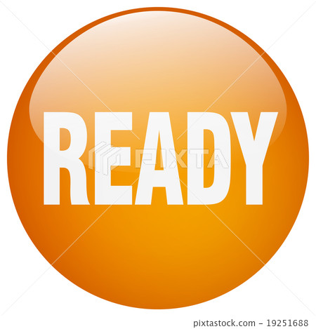 ready orange round gel isolated push button - Stock Illustration ...