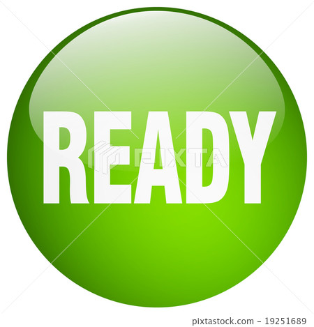 ready green round gel isolated push button - Stock Illustration ...