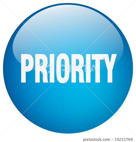 priority blue round gel isolated push button - Stock Illustration ...