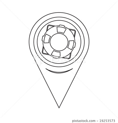 Map Pointer Lifebuoy Icon - Stock Illustration [19253573] - PIXTA
