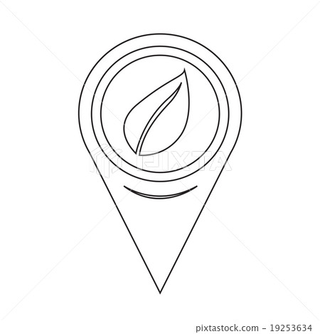 Map Pointer Leaf Icon - Stock Illustration [19253634] - PIXTA