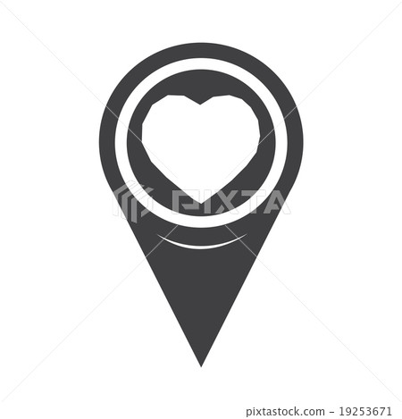 Map Pointer Heart Icon - Stock Illustration [19253671] - PIXTA