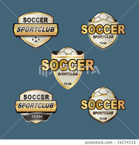 Vector gold badge football banners - Stock Illustration [19254518] - PIXTA