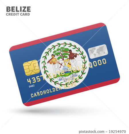 Credit card with Belize flag background for bank - Stock Illustration ...