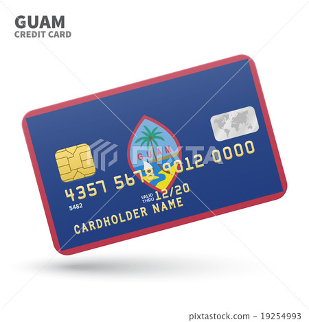 Credit card with Guam flag background for bank - Stock Illustration ...
