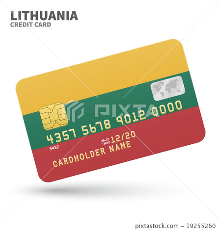 Credit card with Lithuania flag background for - Stock Illustration ...