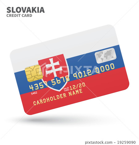 Credit card with Slovakia flag background for bank - Stock Illustration ...