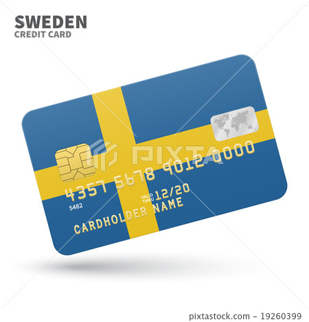 Credit card with Sweden flag background for bank - Stock Illustration ...