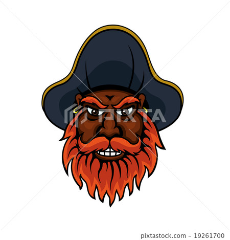 Red bearded cartoon pirate captain - Stock Illustration [19261700] - PIXTA