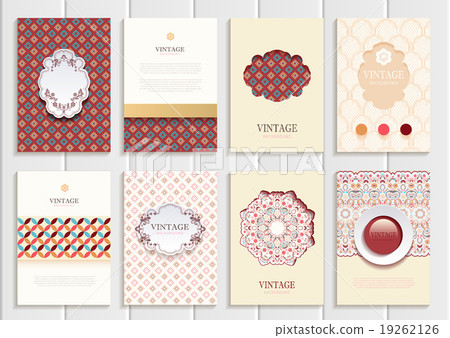Stock vector set of brochures in vintage style - Stock Illustration ...