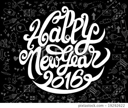 Hand drawing Doodle of happy new year - Stock Illustration [19292622 ...