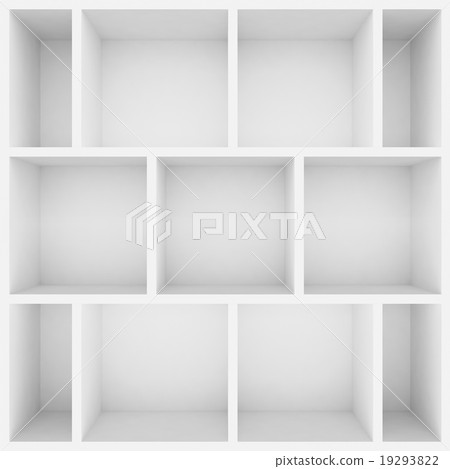 3d white shelves for show case - Stock Illustration [19293822] - PIXTA