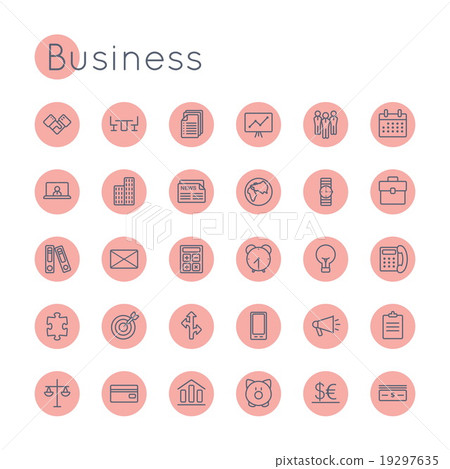 Vector Round Business Icons - Stock Illustration [19297635] - PIXTA