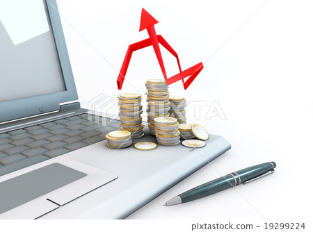 3d Graph Risk of Business Online white background - Stock Illustration ...