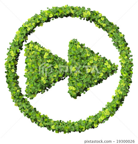 Media control backward / forward icon, green leaf - Stock Illustration ...