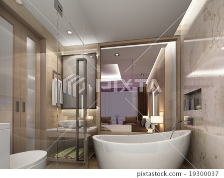 3d render of interior bathroom - Stock Illustration [19300037] - PIXTA