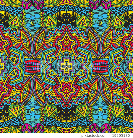 colored hand drawn psychedelic zentangle pattern. - Stock Illustration ...
