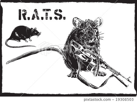 rats, rat with gun - freehand drawing, vector-插圖素材 [19308503] - PIXTA圖庫
