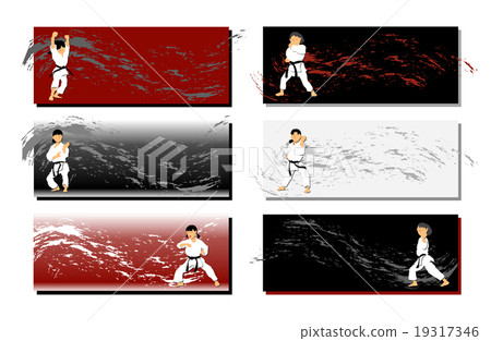Karate frame women's rectangular landscape - Stock Illustration ...